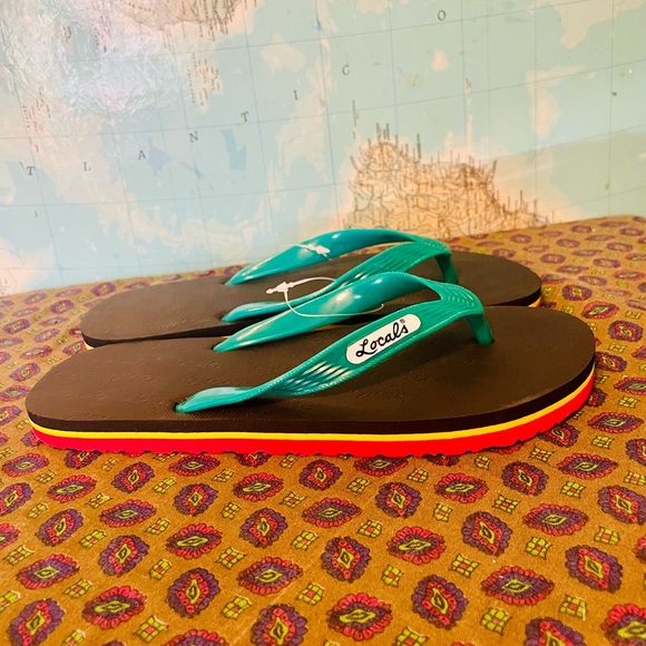 Locals | Shoes | Locals Slippers Or Sandals Greenredyellow Nwt Unisex ...